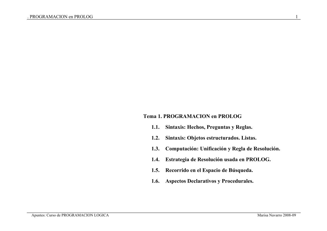 PDF de programación - Tema 1. Programación en Prolog