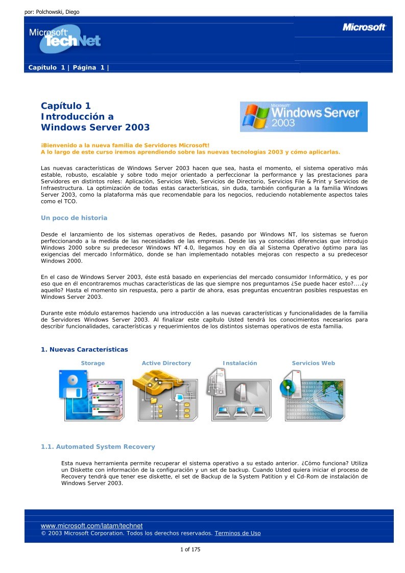 PDF de programación - Capítulo 1 - Introducción a Windows Server 2003