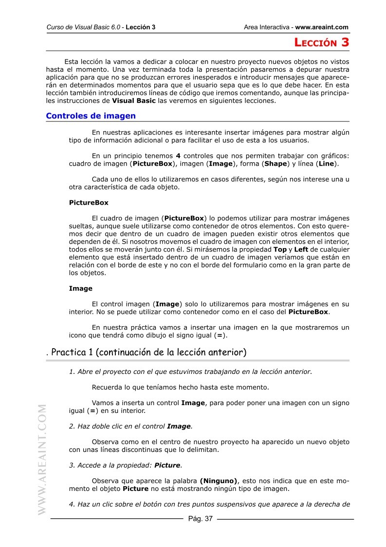 PDF de programación - Curso de Visual Basic 6.0 - Lección 3