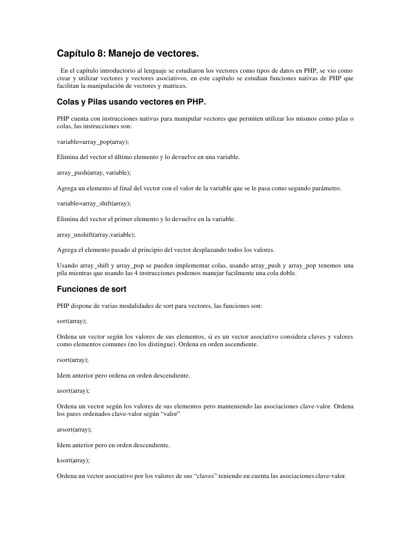 PDF de programación - Capítulo 8: Manejo de vectores