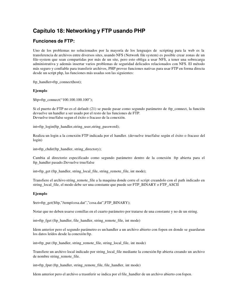 PDF de programación - Capítulo 18: Networking y FTP usando PHP