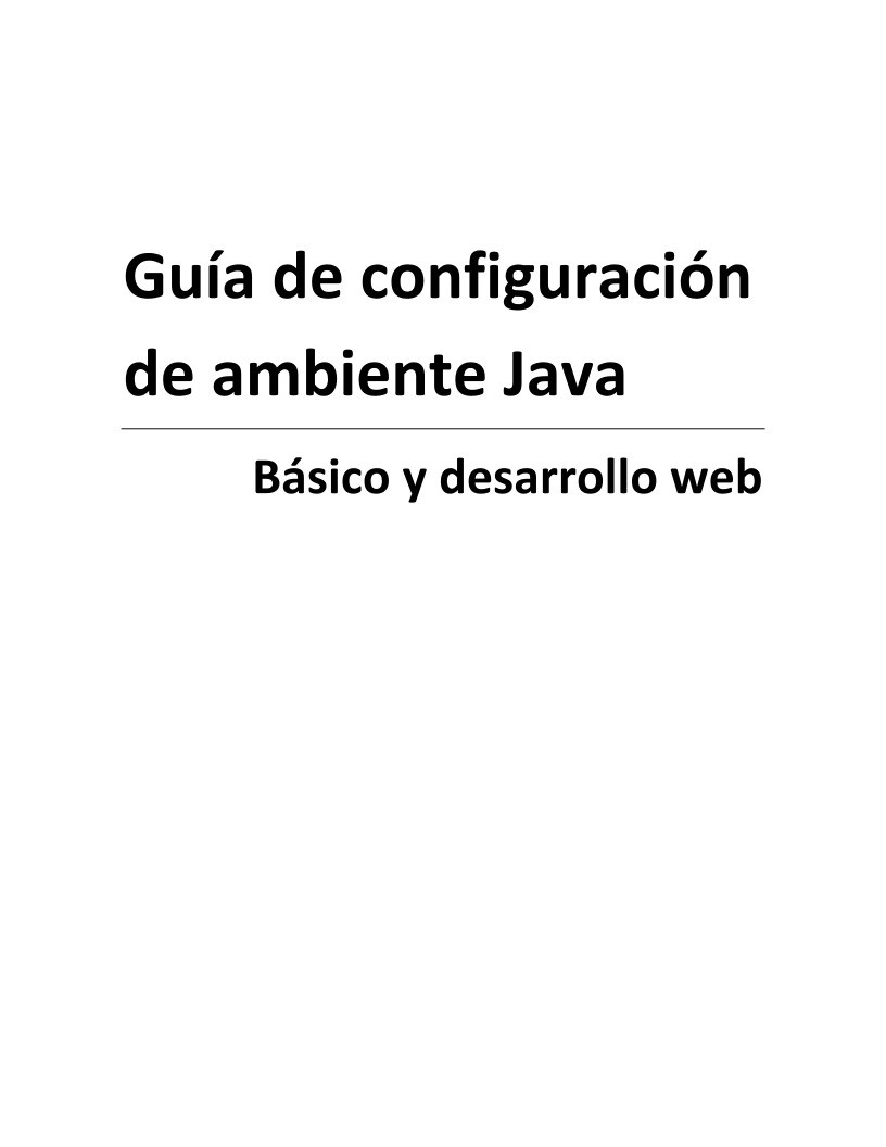 PDF de programación - Guía de configuración de ambiente Java - Básico y desarrollo web