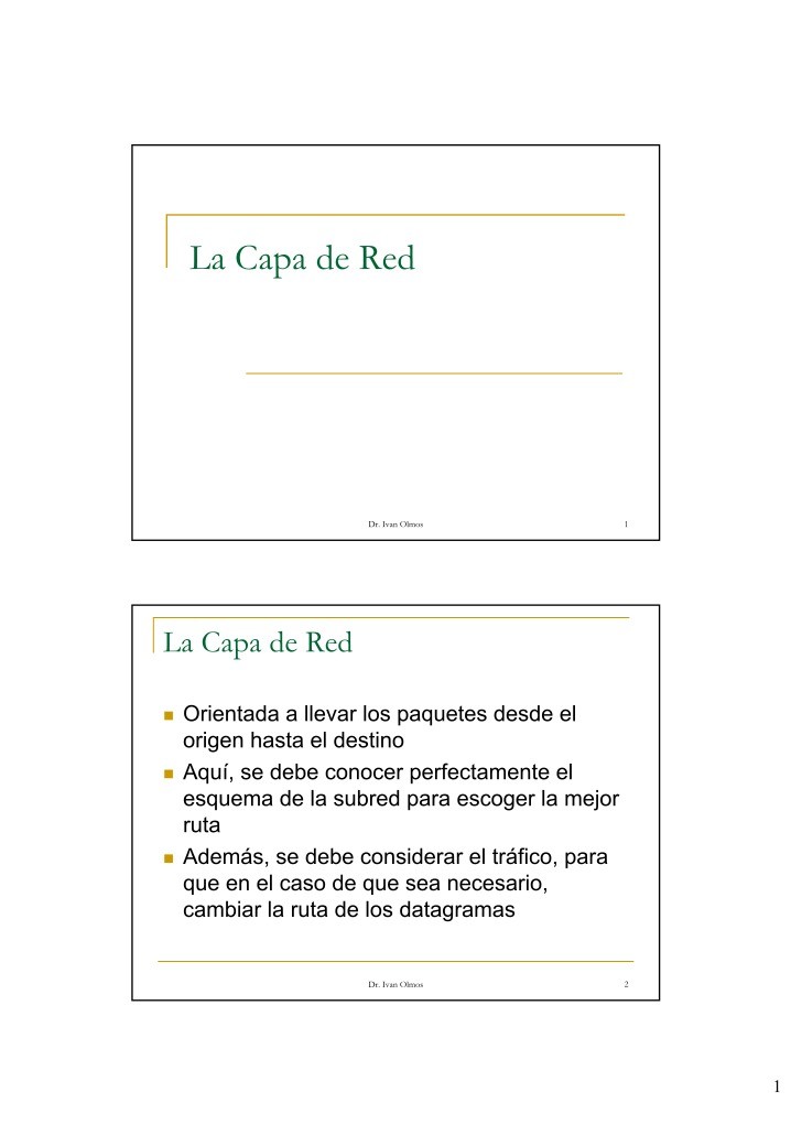 PDF de programación - La Capa de Red