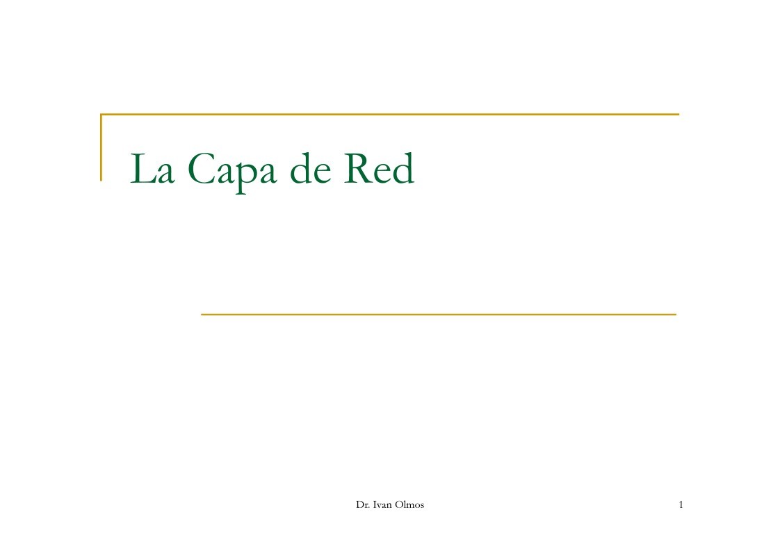 PDF de programación - La Capa de Red