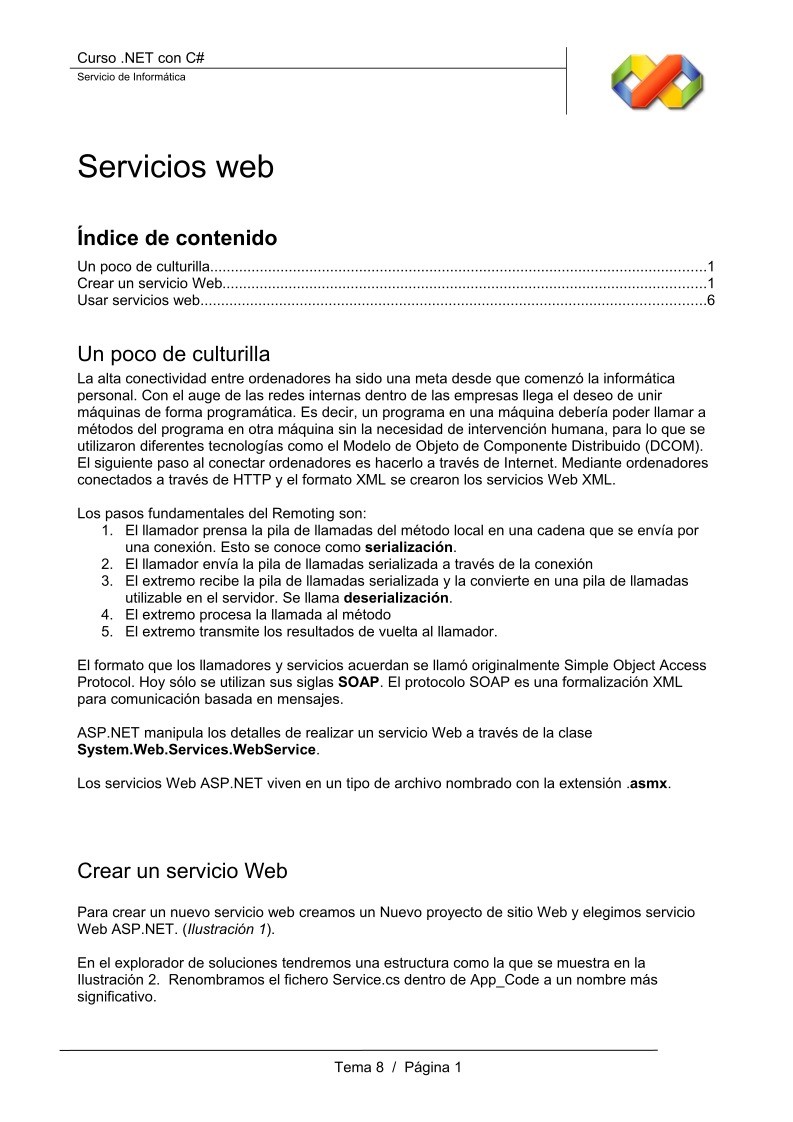 PDF de programación - Curso .NET con C# - Servicios web