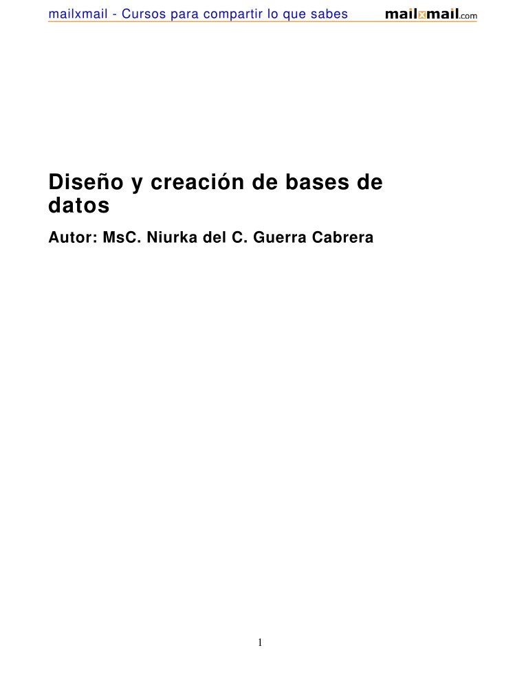 PDF de programación - Diseño y creación de bases de datos