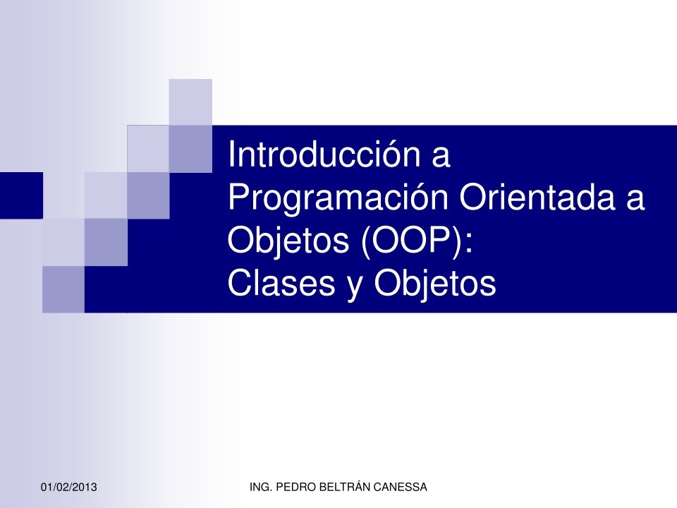 PDF de programación - Introducción a Programación Orientada a Objetos (OOP): Clases y Objetos