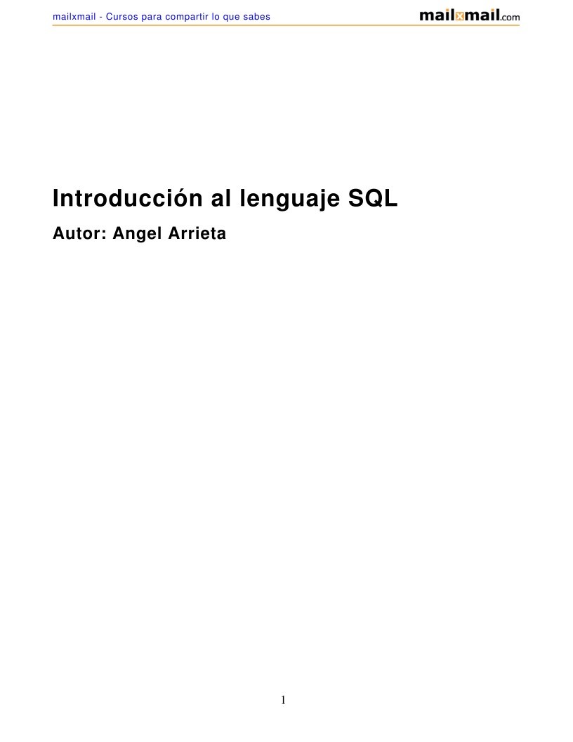 PDF de programación - introducción al lenguaje SQL PDF de programación - introducción al lenguaje SQL