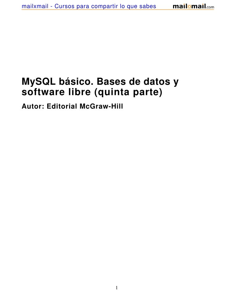 PDF de programación - MySQL básico. Bases datos y software libre ...