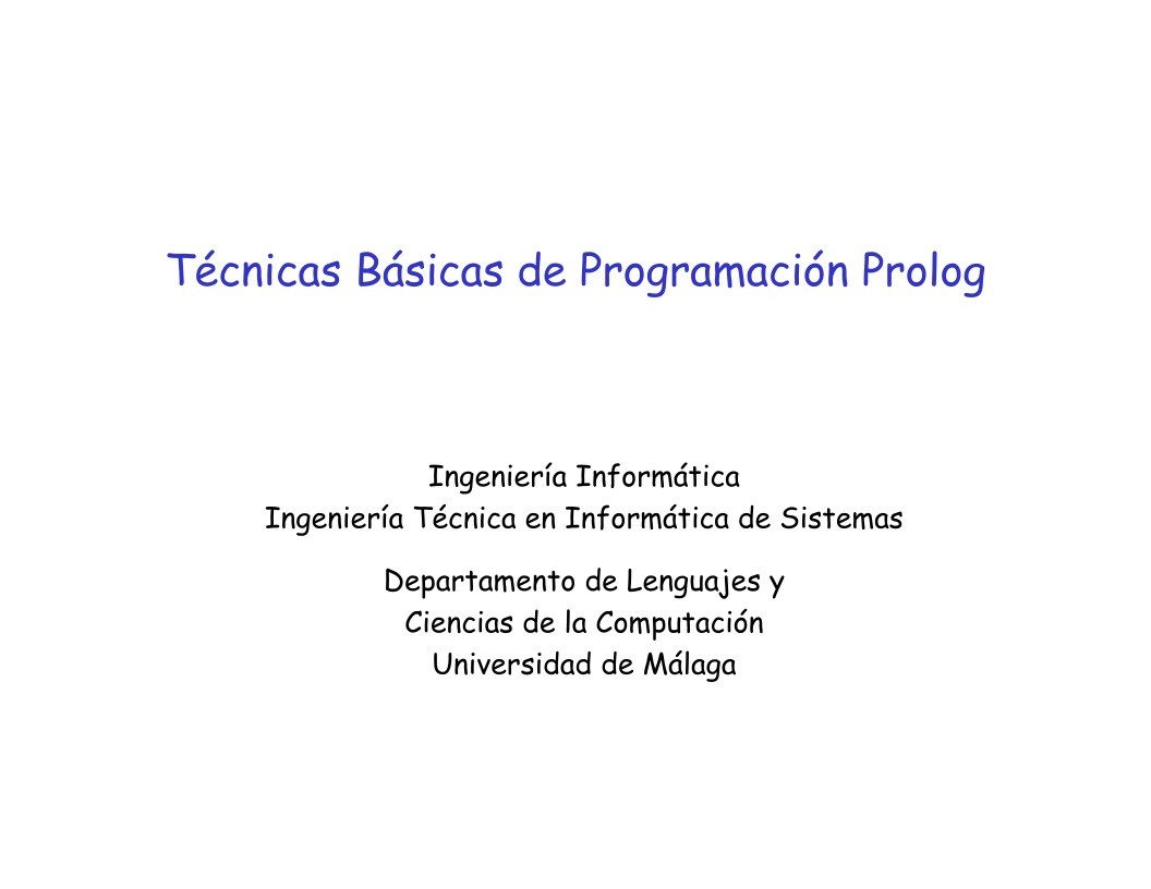 PDF de programación - Técnicas Básicas de Programación Prolog