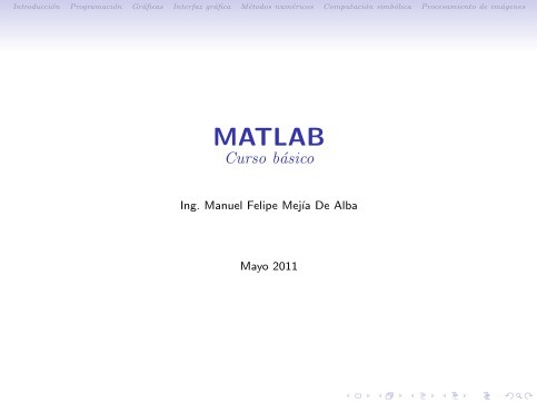 PDF de programación - MATLAB - Curso básico