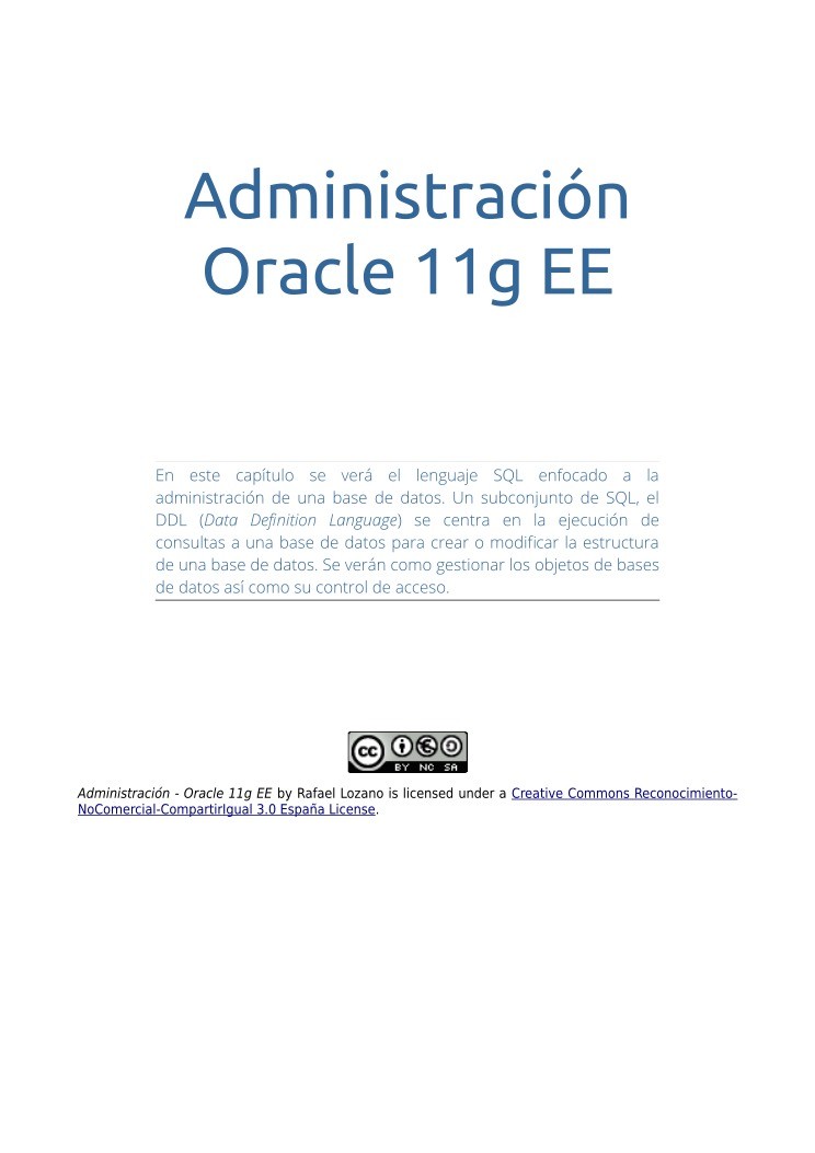 PDF de programación - Administración Oracle 11g EE