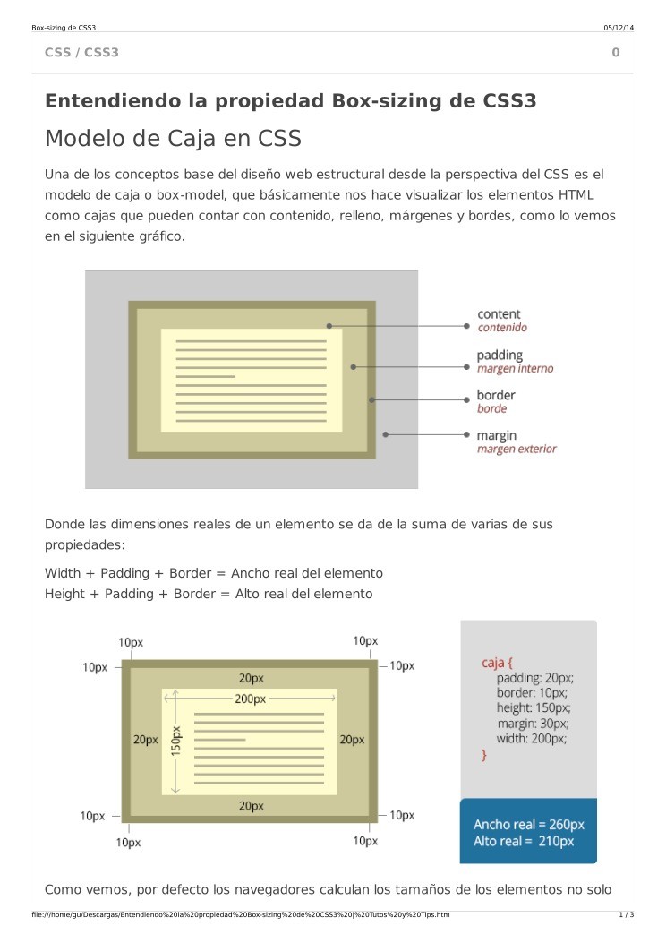 Pdf De Programación Entendiendo La Propiedad Box Sizing De Css3
