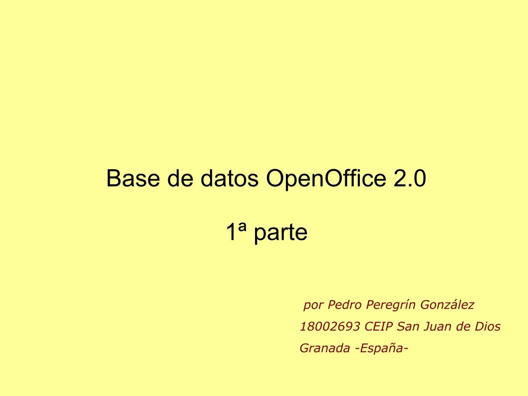 PDF de programación - Base de datos OpenOffice 2.0 - 1ª parte