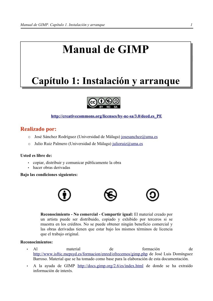PDF de programación - Capítulo 1. Instalación y arranque - Manual de GIMP