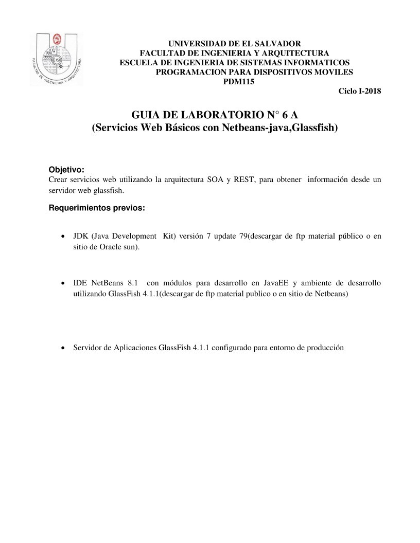 PDF de programación - Servicios Web Básicos con Netbeans-java,Glassfish PDF de programación - Servicios Web Básicos con Netbeans-java,Glassfish