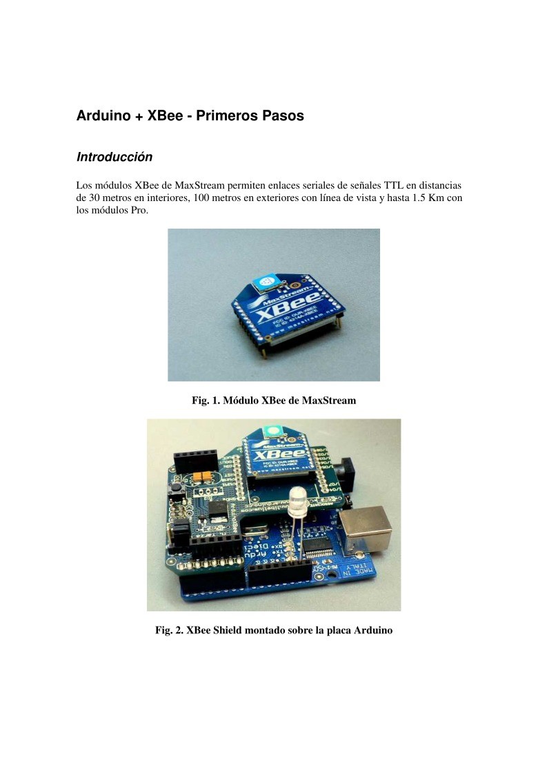 PDF de programación - Arduino + XBee - Primeros Pasos