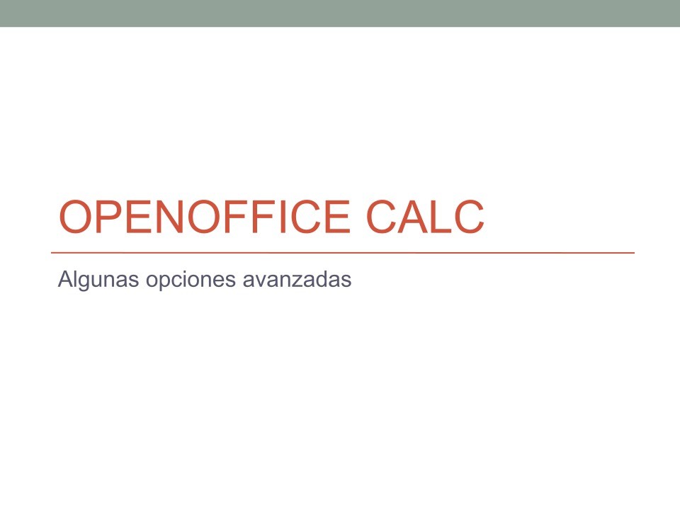 PDF de programación - OpenOffice Calc - algunas opciones avanzadas
