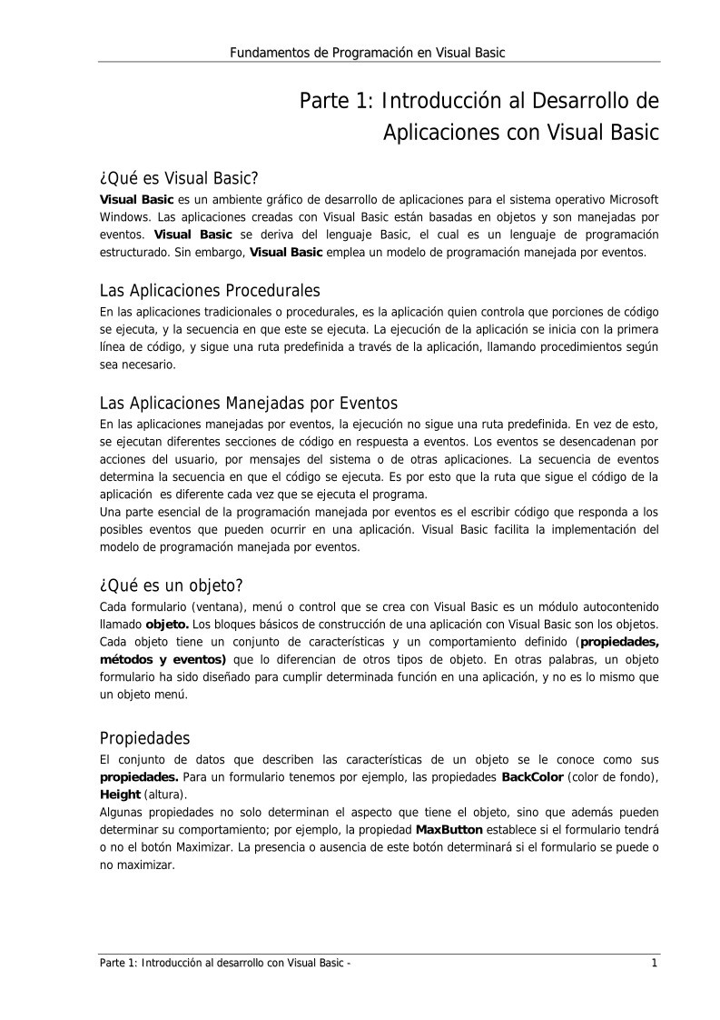 PDF de programación - Parte 1: Introducción al Desarrollo de Aplicaciones con Visual Basic