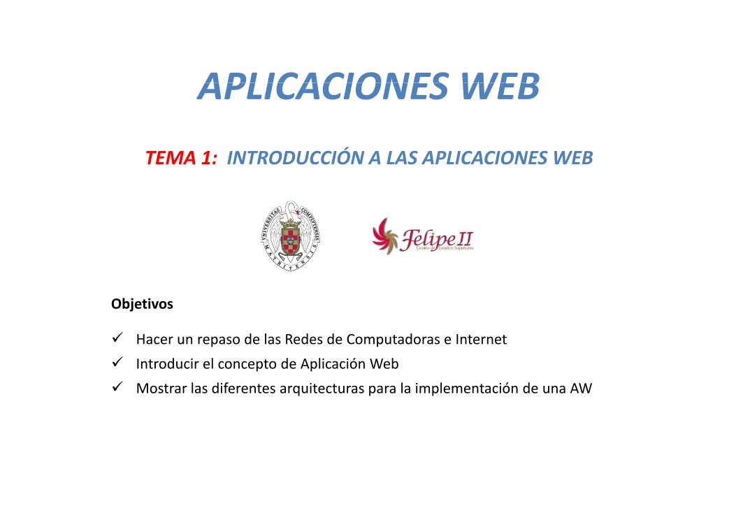 PDF de programación - Tema 1: Introducción a las aplicaciones Web