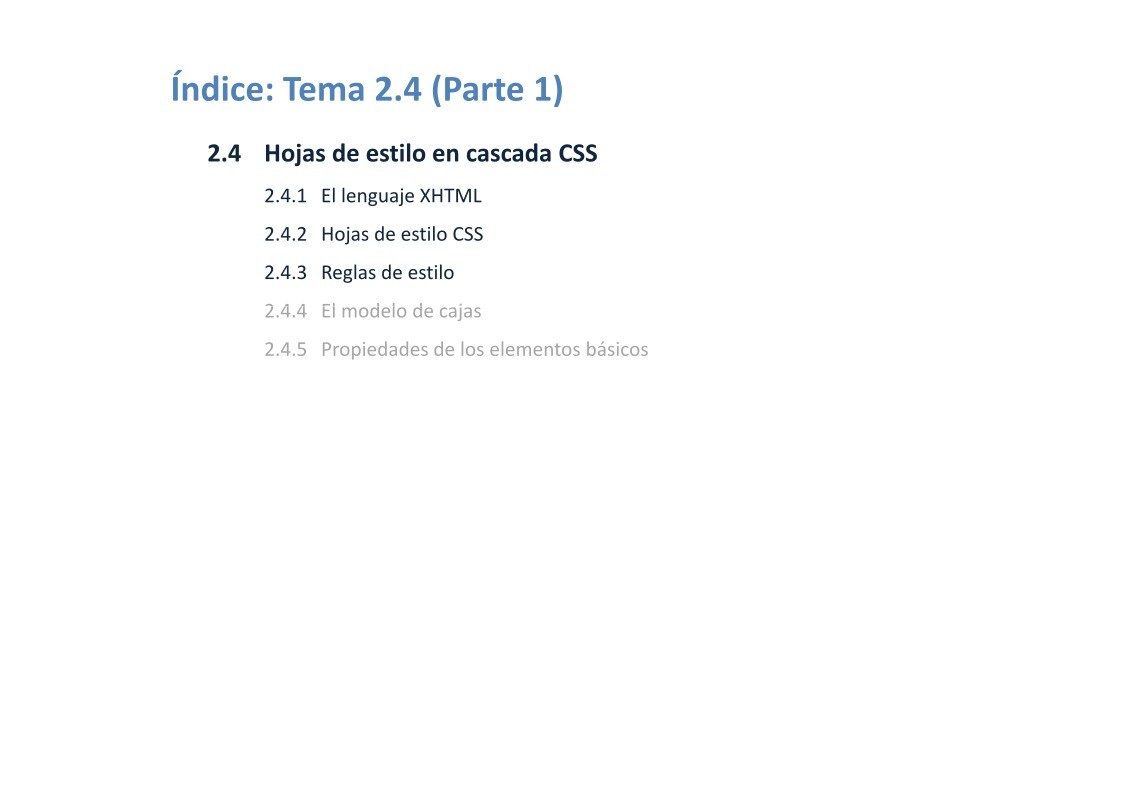 PDF de programación - Tema 2.4 - Hojas de estilo en cascada CSS