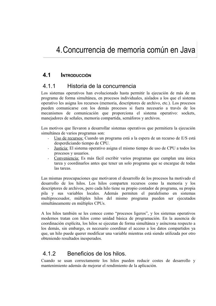 PDF de programación - 4.Concurrencia de memoria común en Java