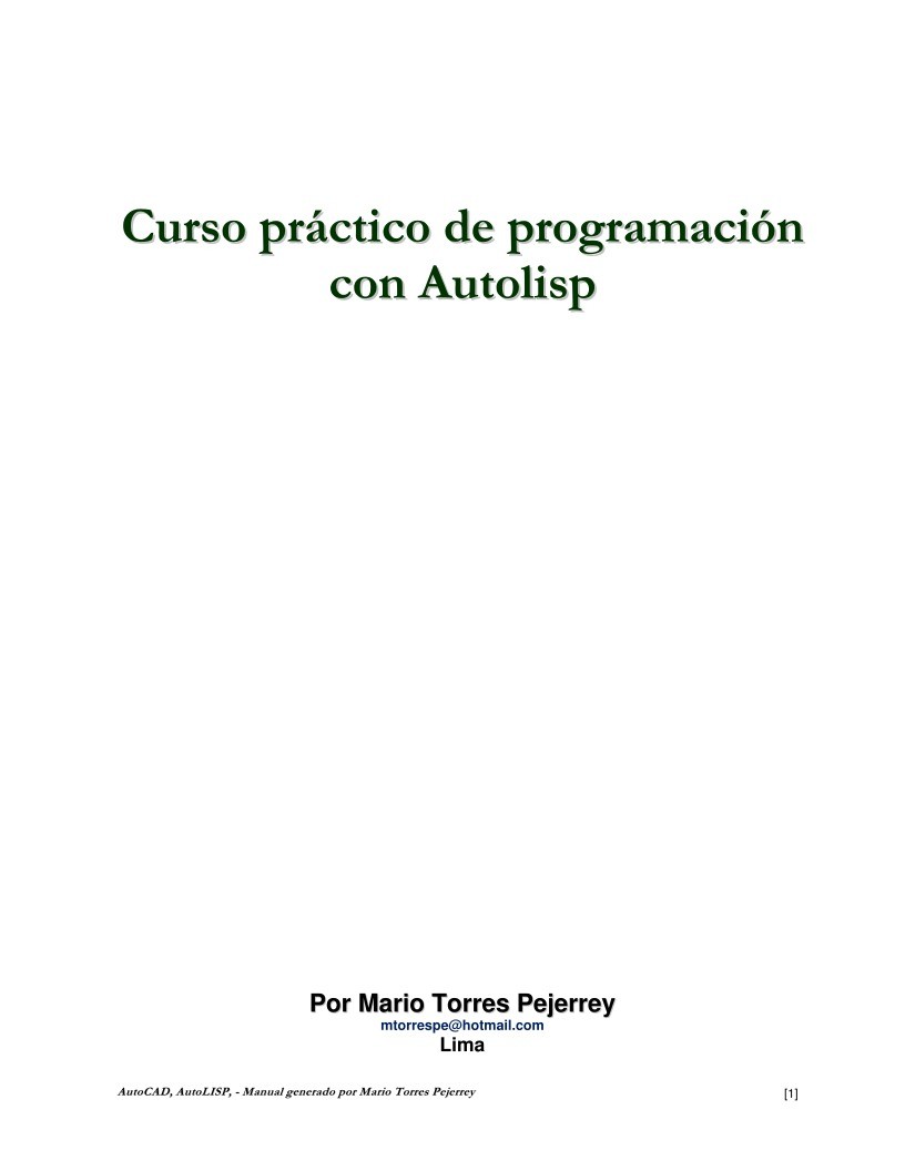 PDF de programación - Curso práctico de programación con AutoLISP 2000i