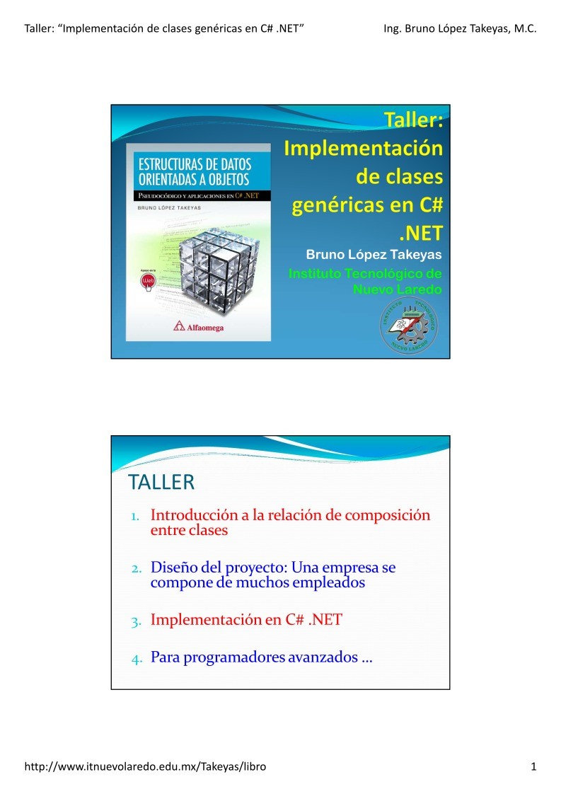 PDF de programación - Taller: Implementación de clases genéricas en C# .NET