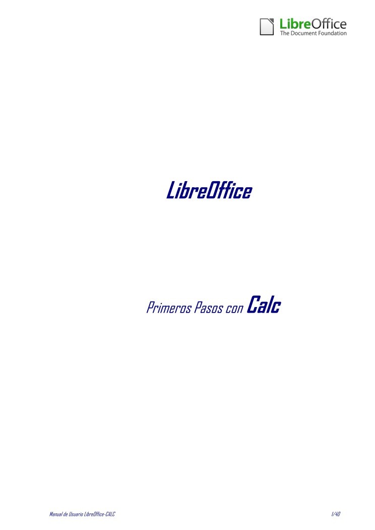 PDF de programación - LibreOffice - Manual de usuario de CALC
