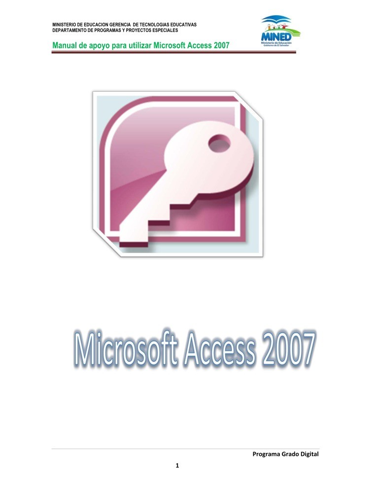 PDF de programación - Manual de apoyo para utilizar Microsoft Access 2007
