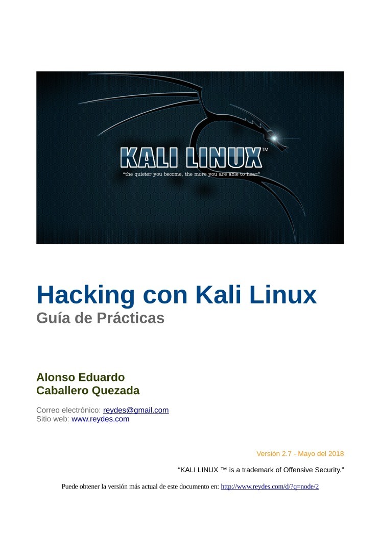 PDF de programación - Hacking con Kali Linux - Guía de Prácticas