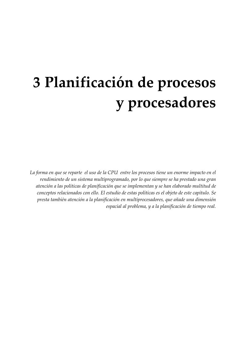 PDF de programación - 3 Planificación de procesos y procesadores PDF de programación - 3 Planificación de procesos y procesadores