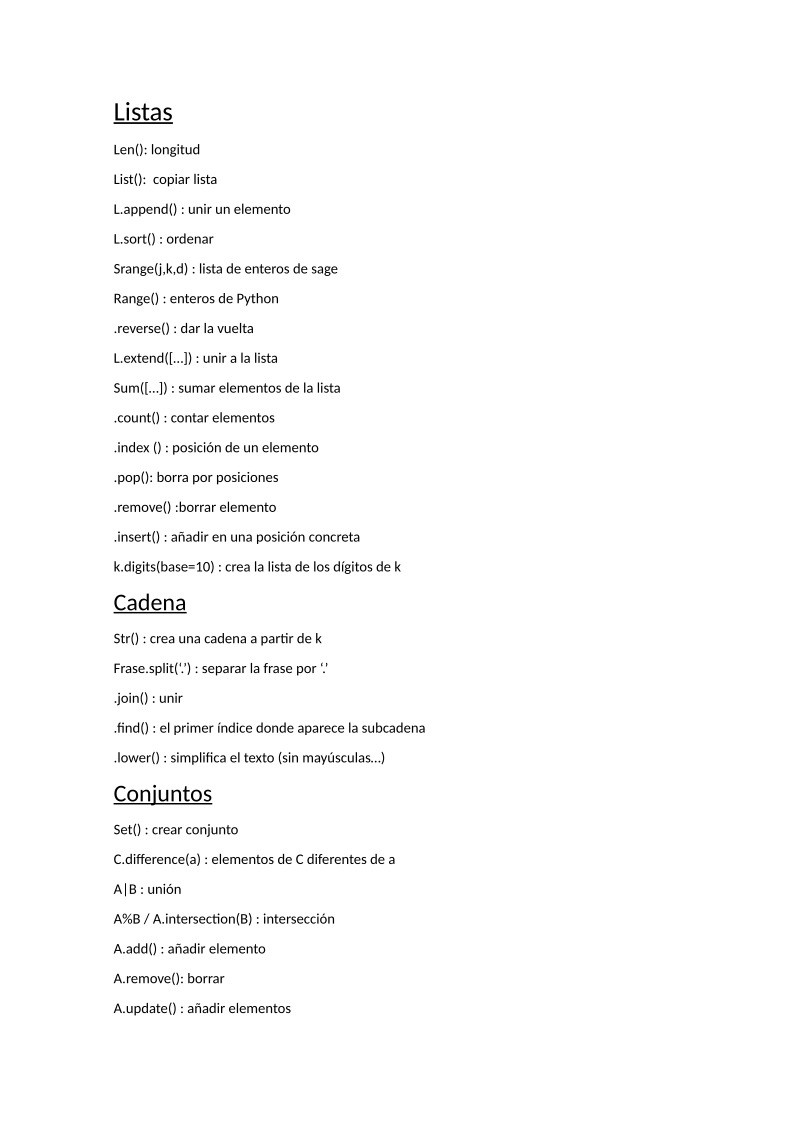 PDF de programación - Apuntes examen Python
