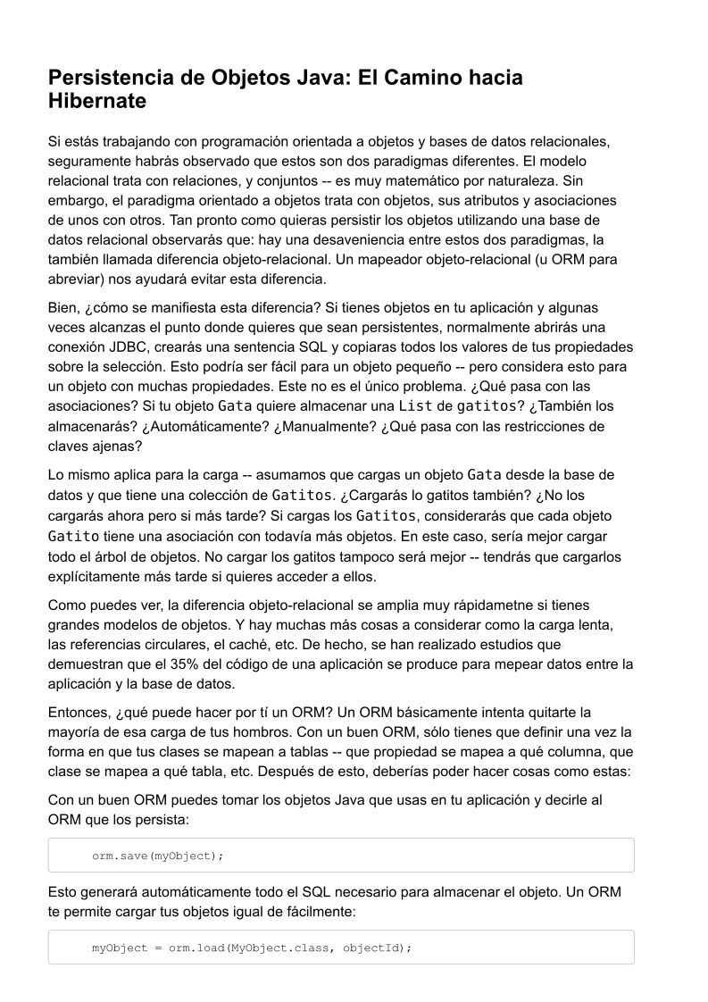 PDF de programación - Persistencia de Objetos Java: El Camino hacia ...