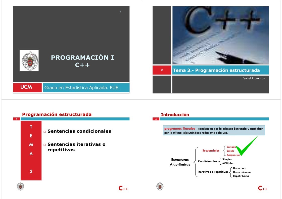PDF de programación - Tema3 Programación estructurada - Programación I C++