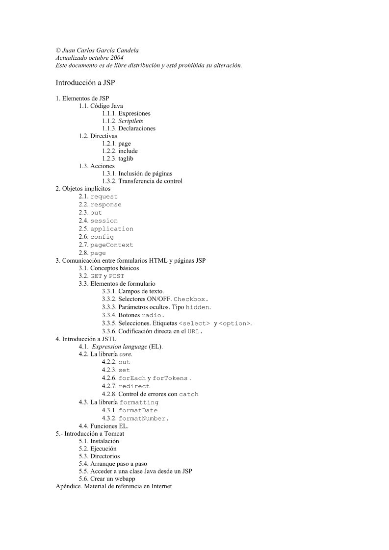 PDF de programación - Introducción a JSP
