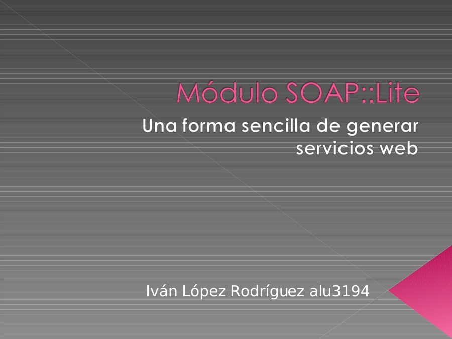 PDF de programación - Módulo SOAP::Lite - Una forma sencilla de generar servicios web