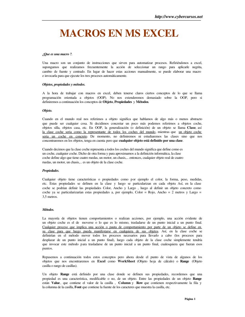 PDF de programación - Macros en Excel