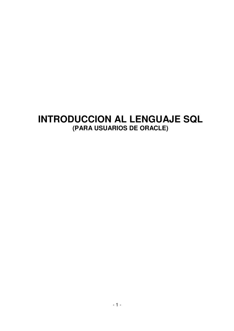 PDF de programación - Introducción al lenguaje SQL (para usuarios de Oracle)
