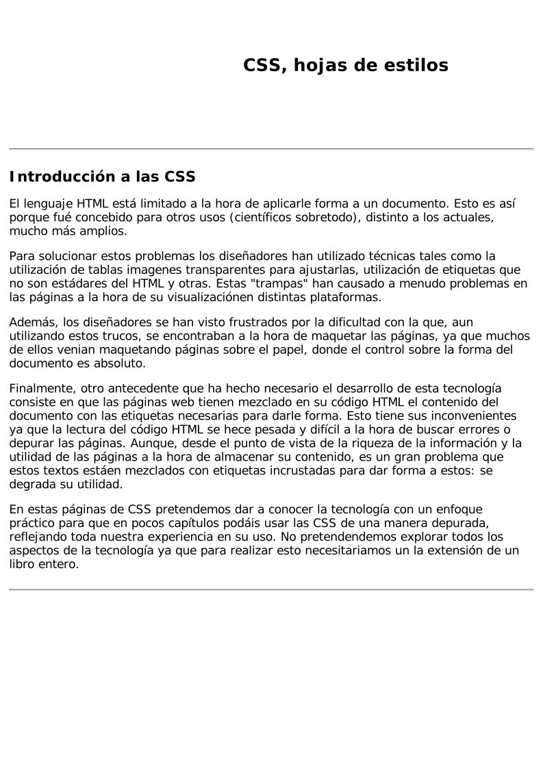 PDF de programación - CSS, hojas de estilos