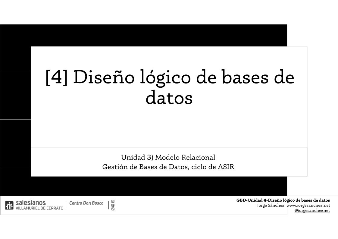 PDF de programación - [4] Diseño lógico de bases de datos