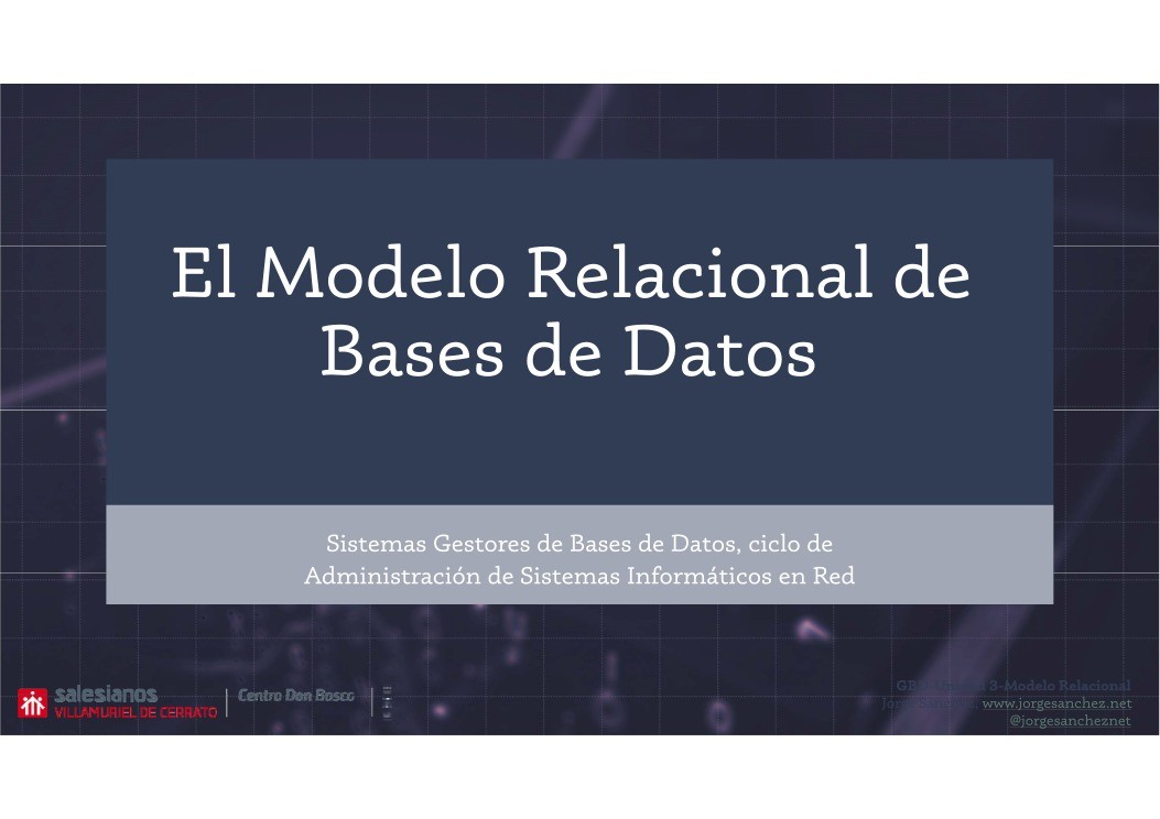 PDF de programación - El Modelo Relacional de Bases de Datos