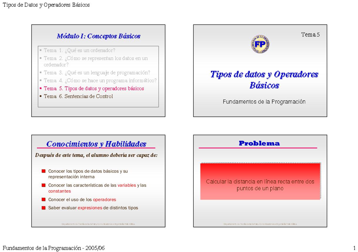 PDF de programación - Tema 5 - Tipos de Datos y Operadores Básicos ...