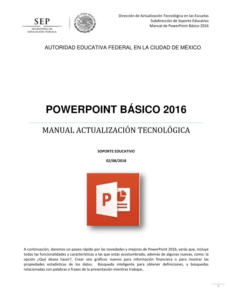 PDF de programación - POWERPOINT BÁSICO 2016