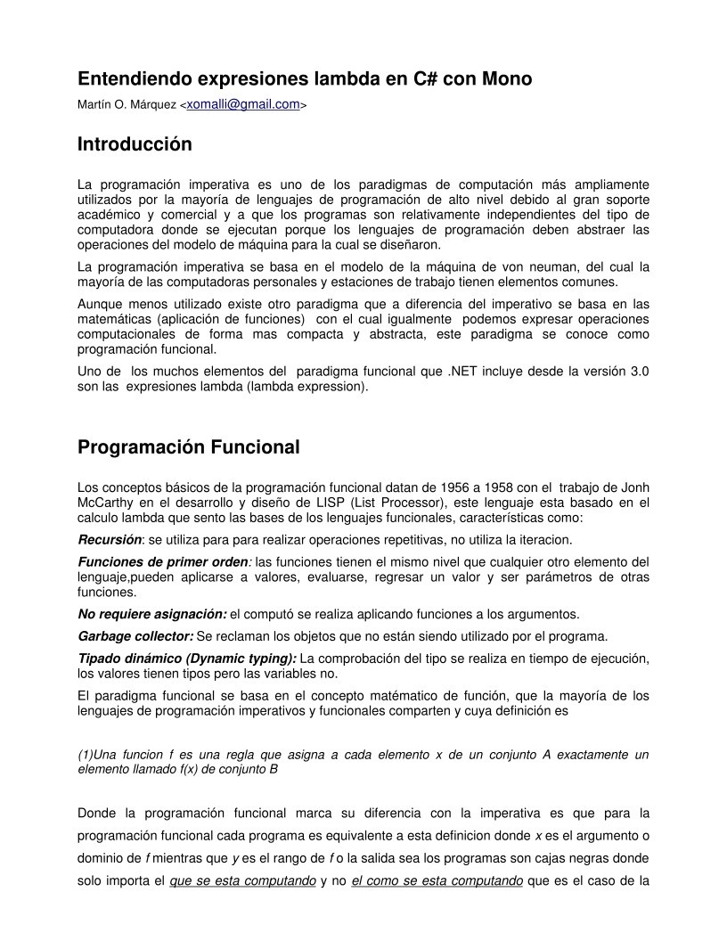 PDF de programación - Entendiendo expresiones lambda en C# con Mono