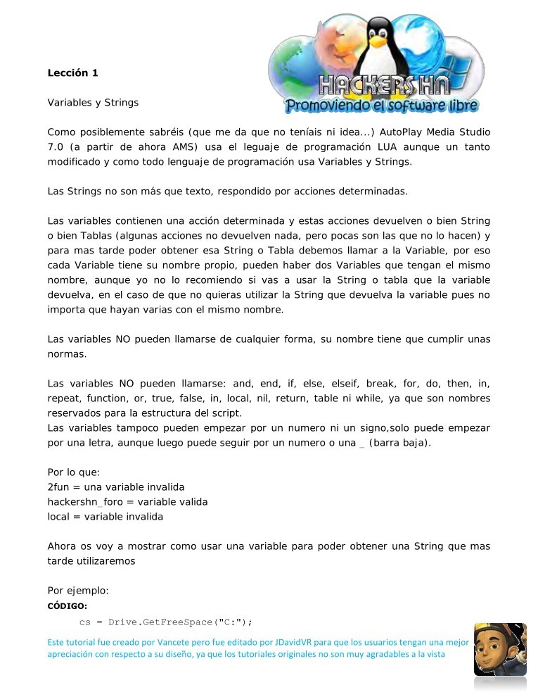 Pdf De Programación Lección 1 Variables Y Strings