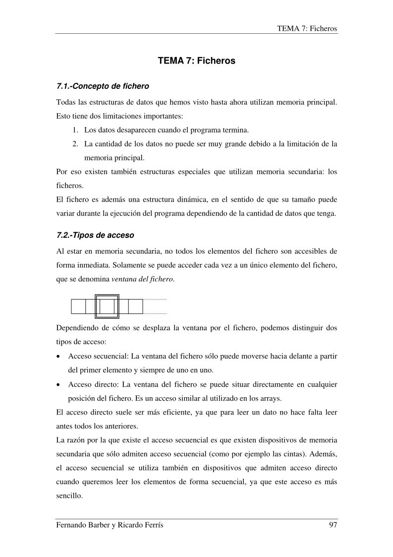 PDF de programación - TEMA 7: Ficheros