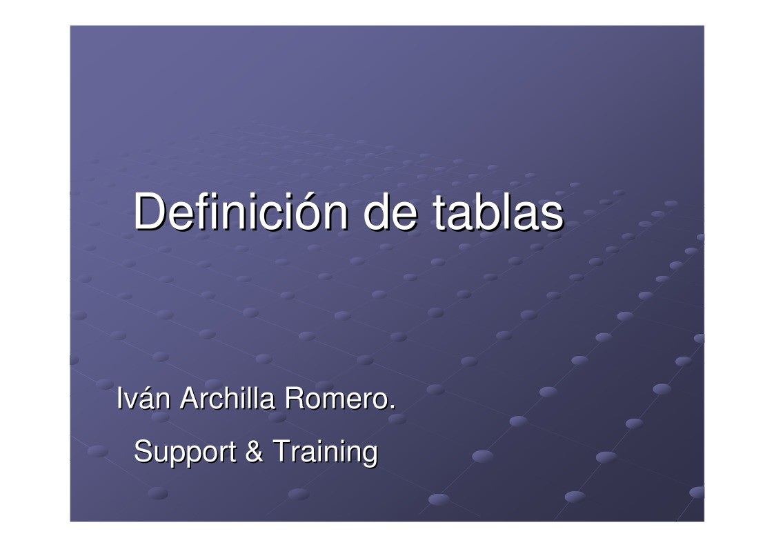 PDF de programación - Definicion de tablas