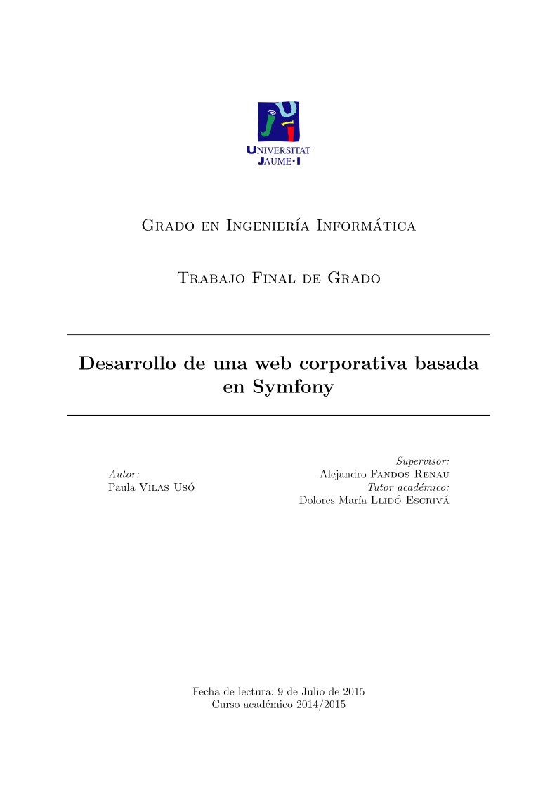 PDF de programación - Desarrollo de una web corporativa basada en Symfony