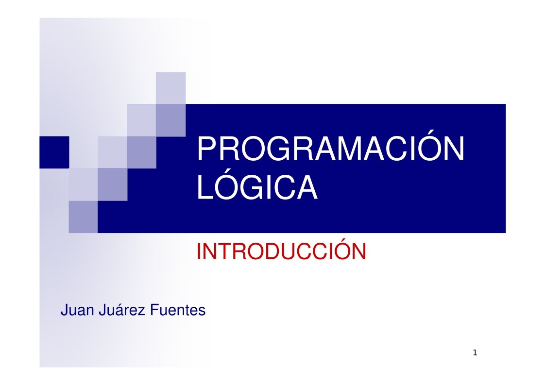 PDF de programación - Programación Lógica - Introducción